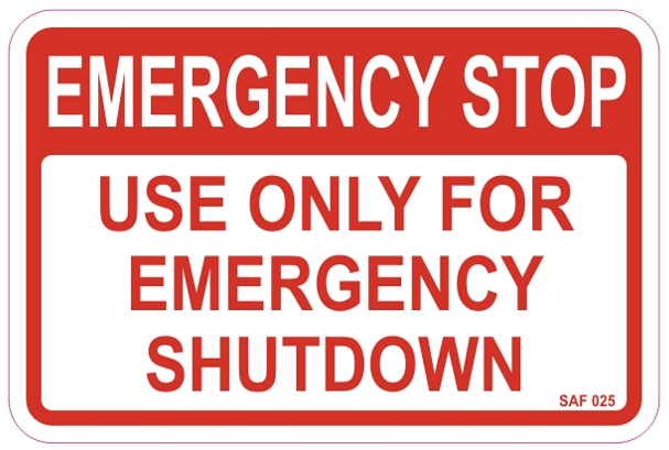 Emergency Stop Decal - 135mm x 90mm – Vehicle Safe