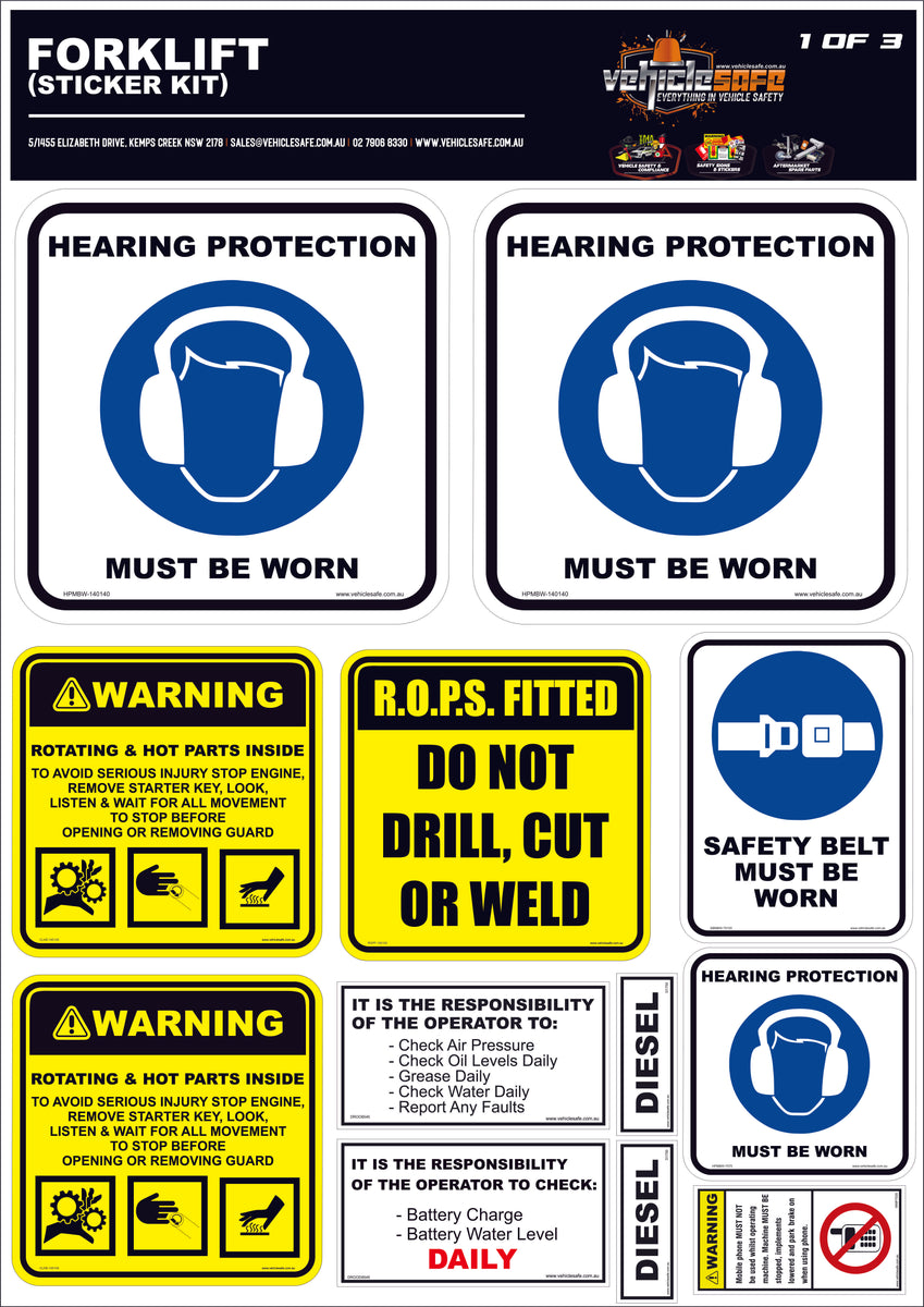 Forklift Safety Sticker Kit – Vehicle Safe