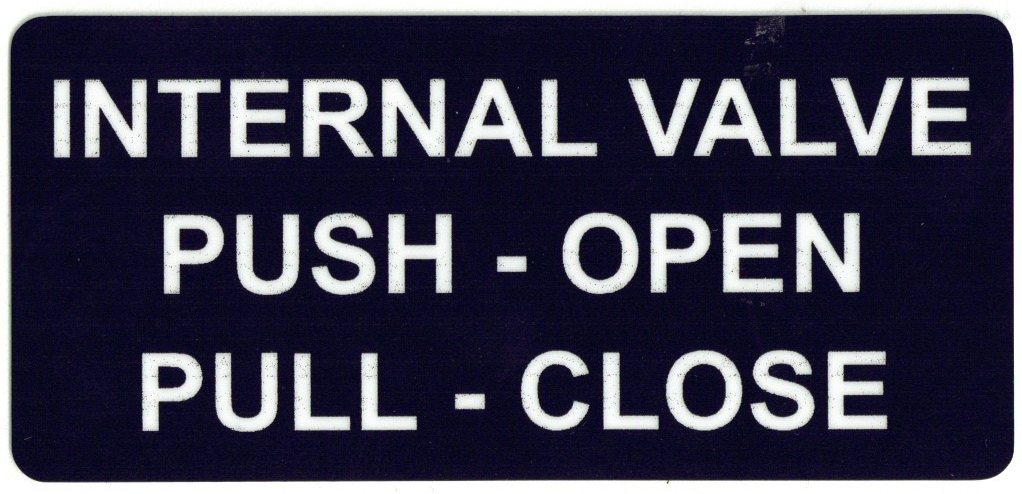 Internal Valves Push Open - Pull Close Decal - 80mm x 40mm – Vehicle Safe
