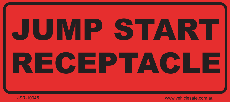 Jump Start Receptable Red Decal - 100mm x 45mm – Vehicle Safe