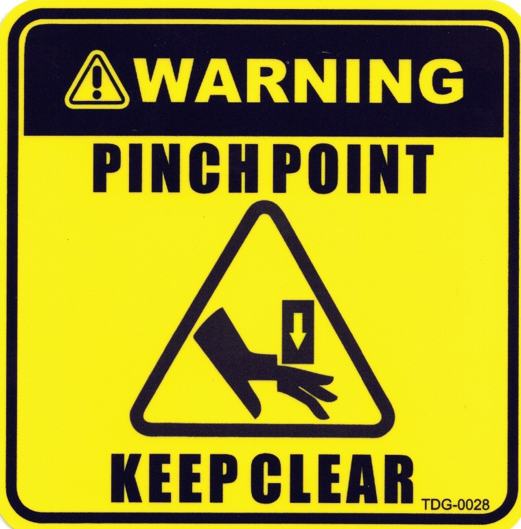 Warning Pinch Point - 95mm x 95mm TDG-0028 – Vehicle Safe