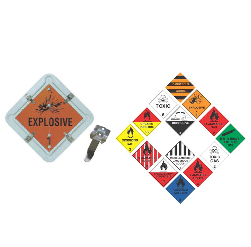 Dangerous Goods Flip Over 14 Page Diamond Placard – Vehicle Safe