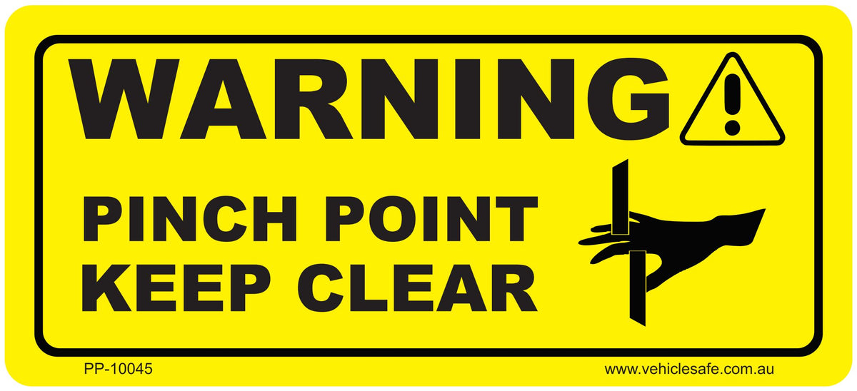 Pinch Point Decal- 100mm x 45mm – Vehicle Safe